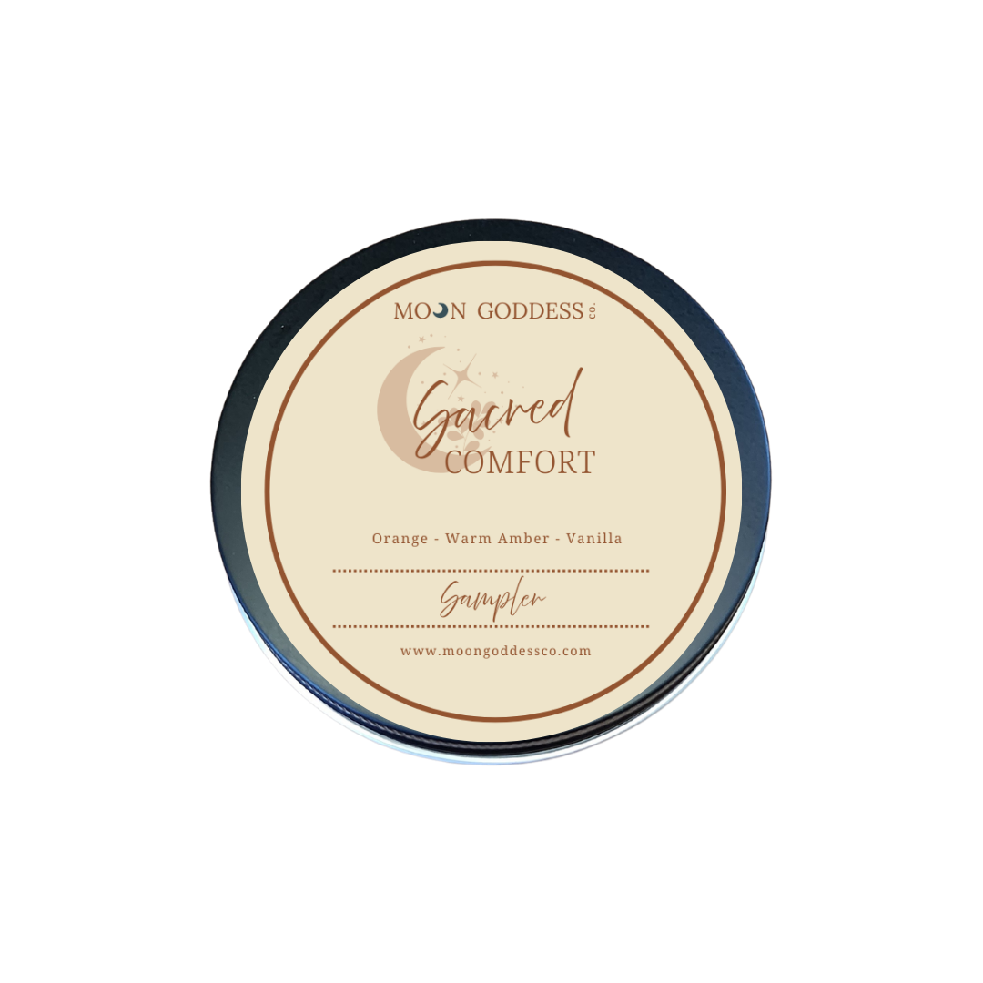 Sacred Comfort Candle Sample Tin – Hand-Poured Candle | Moon Goddess Co